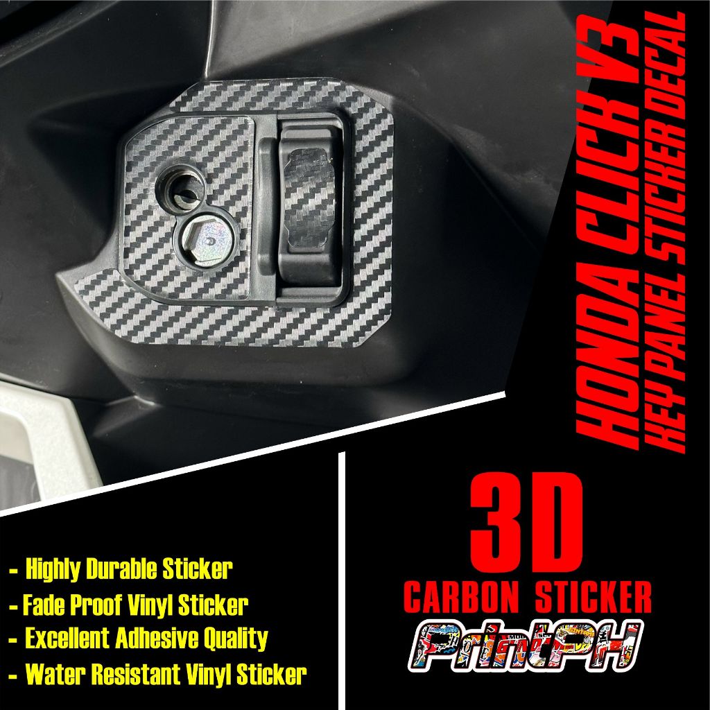 HONDA CLICK V3 KEY PANEL CARBON DECALS STICKER(NEW PRODUCT) - PPH ...