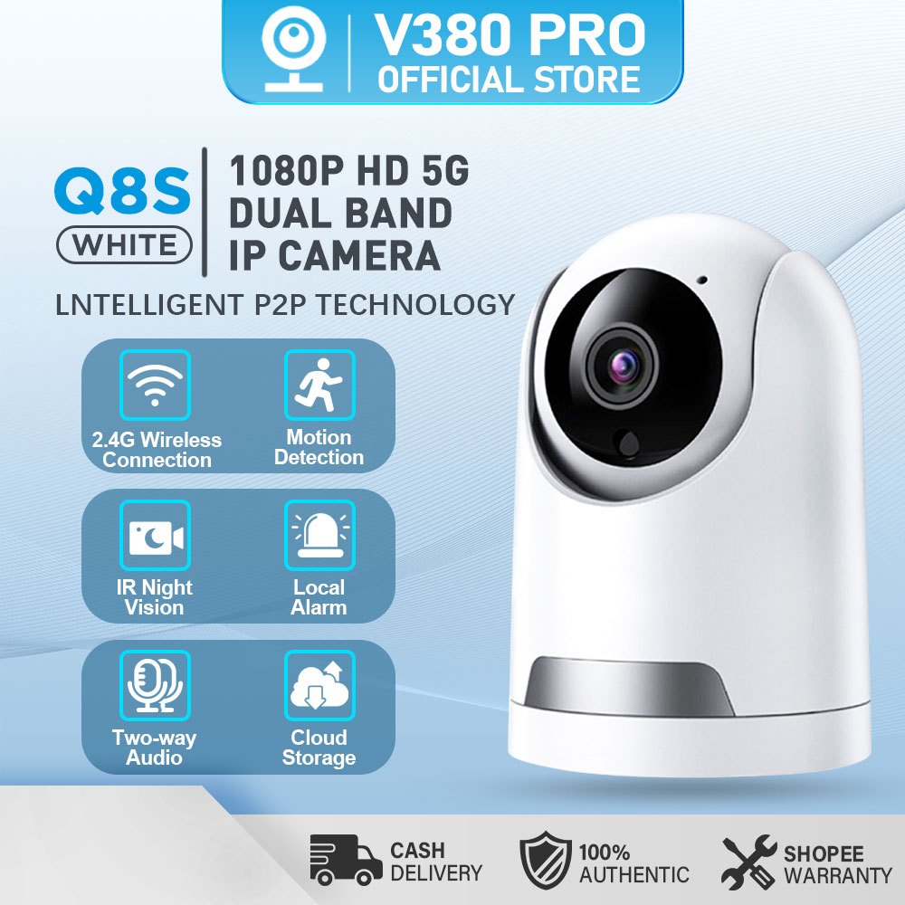 V380 PRO 1080P HD AI Auto Tracking Indoor CCTV Camera 360° PTZ WiFi Two ...