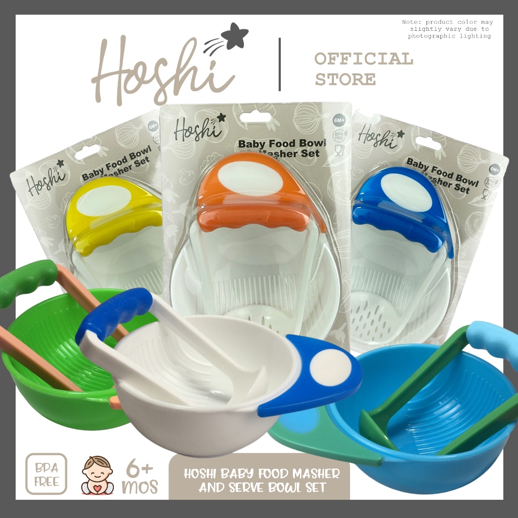 Hoshi Baby Fruit and Vegetable Food Masher and Serve Bowl Set for Baby ...