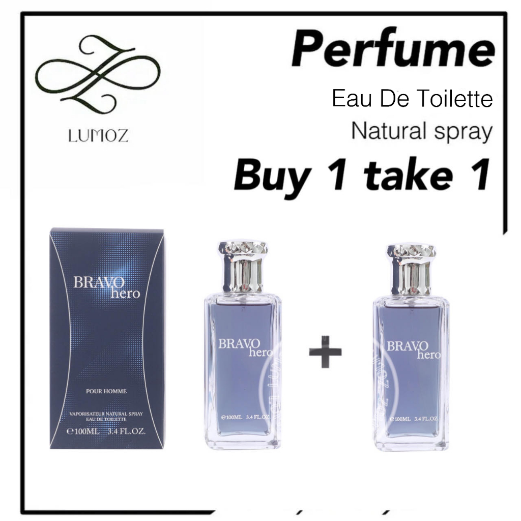 Buy 1 Take 1 LUMOZ Bravo Hero Perfume Pour Homme Eau De Toilette For men 100ML | Shopee Philippines