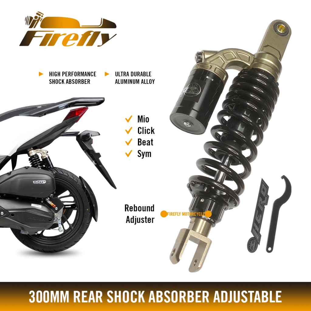 325mm Rear Shock Absorber Adjustable For Mio Click Beat & Sym Ultra ...