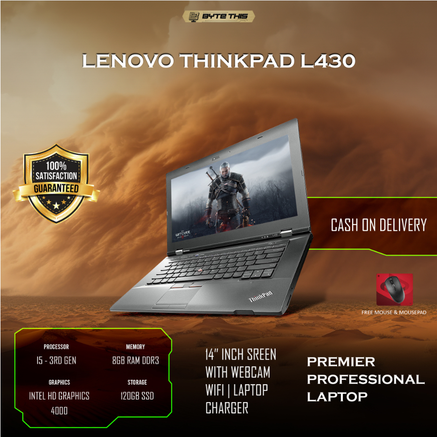 LAPTOP LENOVO THINKPAD L430 I5 3RD GEN | REFURBISHED | BYTE THIS ...