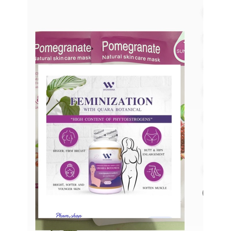 natural skincare mask pomegranate/quara botanical 60 capsules orig from ...