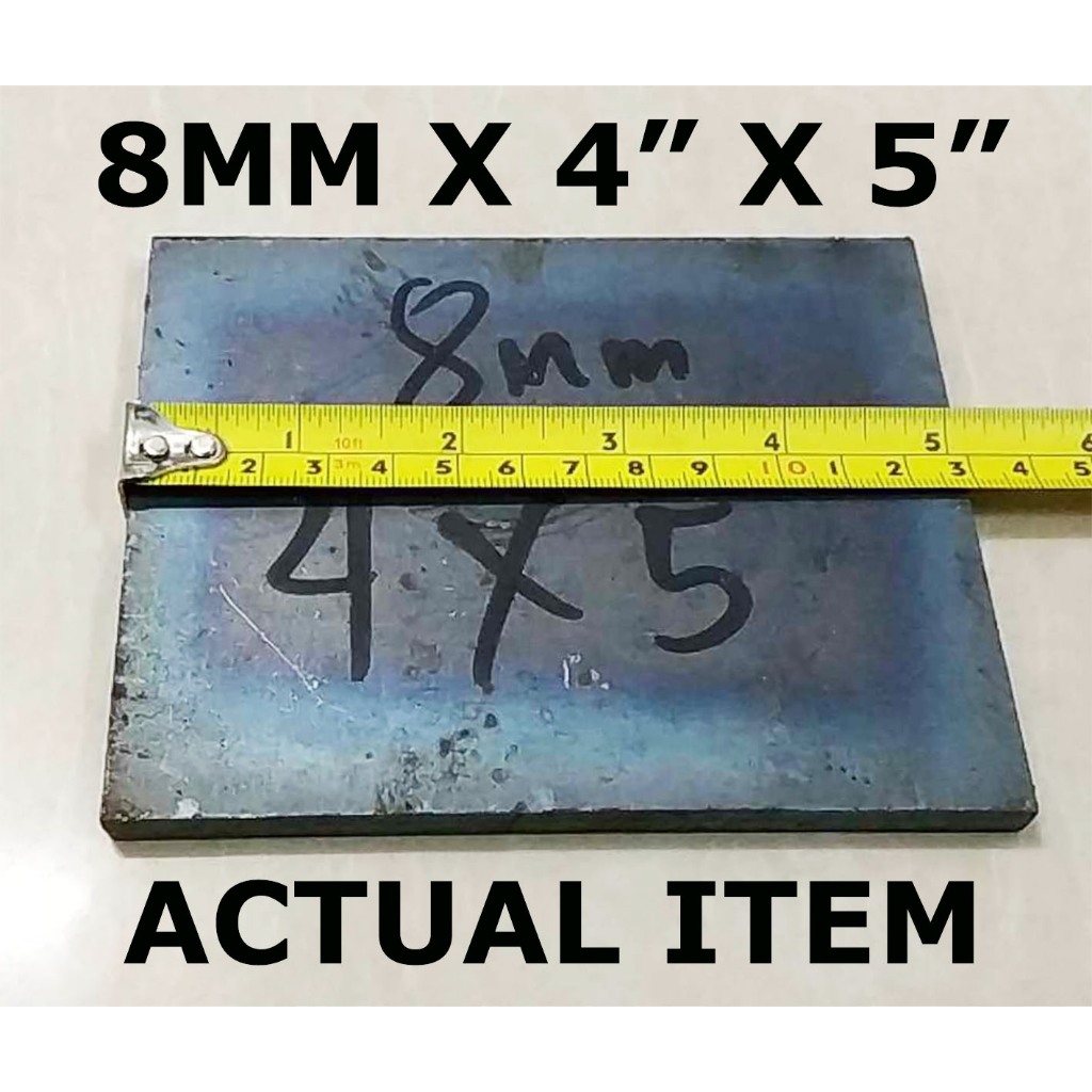 MS BASE PLATE 8MM X 4" X 5" MILD STEEL === BAKAL 8MM X 4" X 5" | Shopee ...