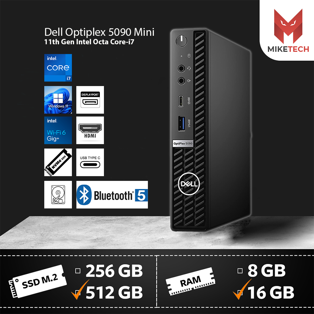 Dell Core-i7 Optiplex 5090 Mini 16-32GB RAM 512GB NVMe SSD WiFi-6 ...