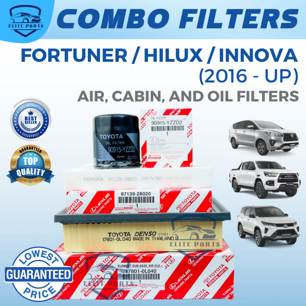 COMBO FILTERS SALE! Air, Oil, & Cabin Filters For TOYOTA FORTUNER ...