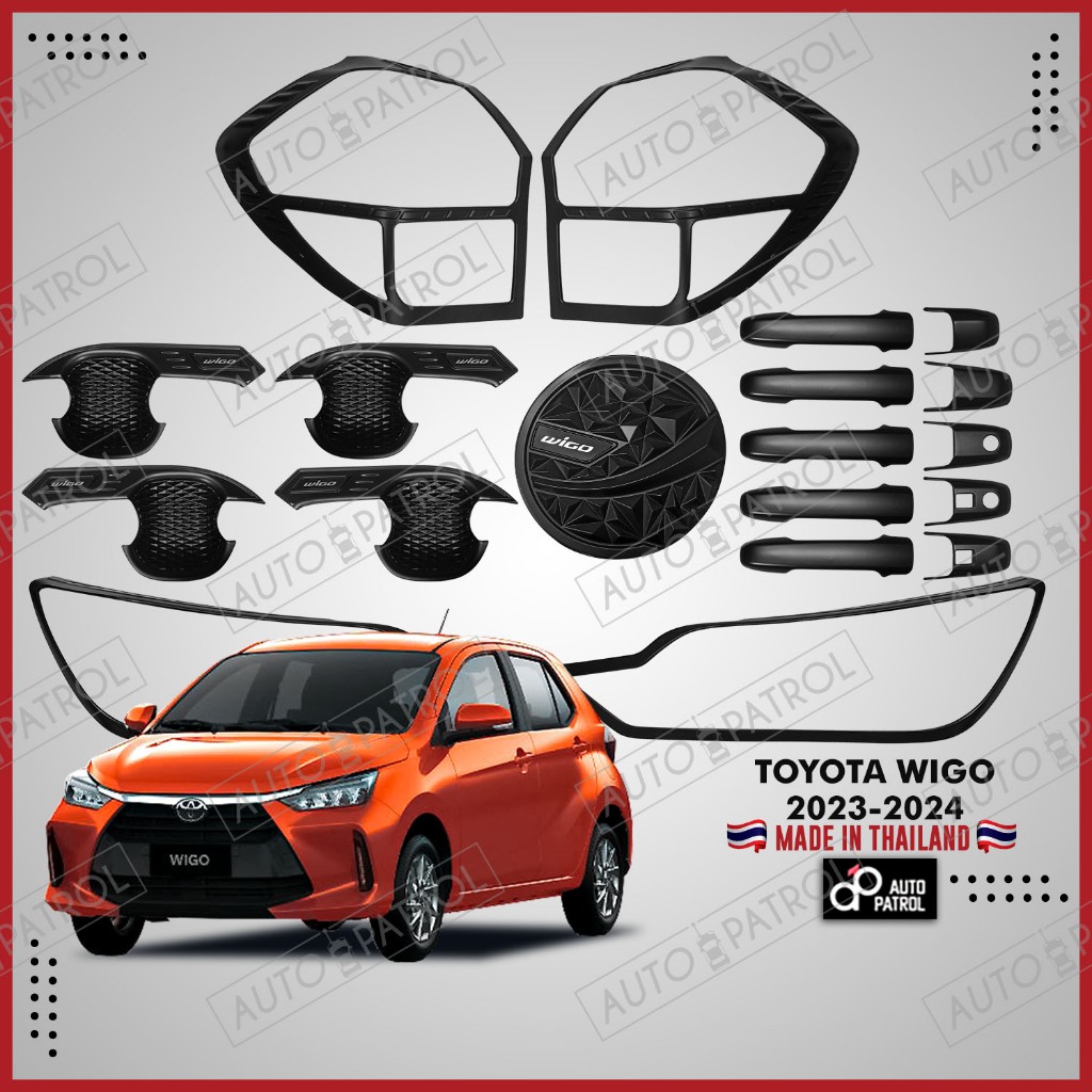 TOYOTA WIGO 2023-2024 v1 Combo Set Garnish Matte black (Made in ...