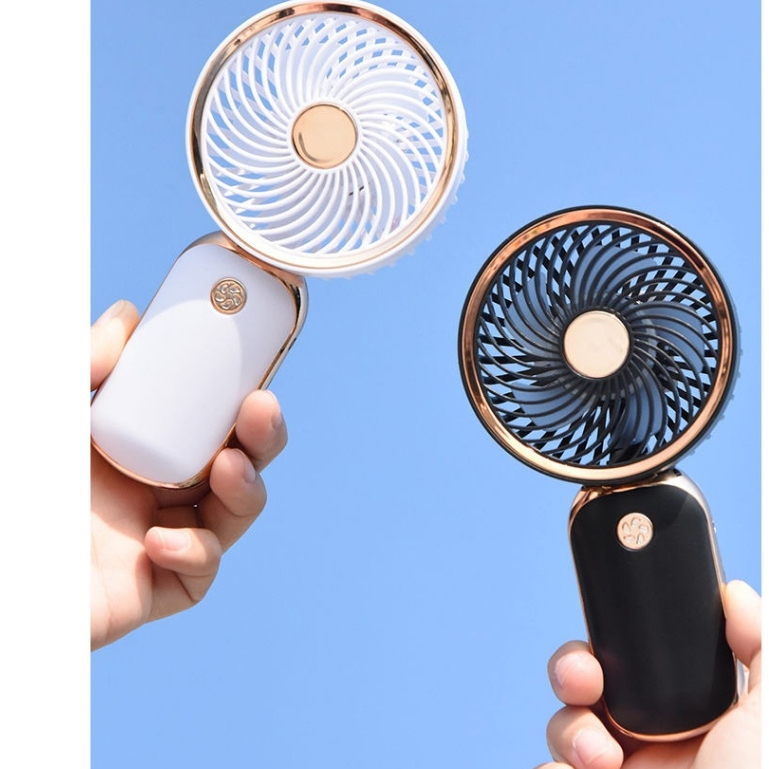 Minimalist With Base Dazzling Gold Handheld Small Fan Usb Charging ...