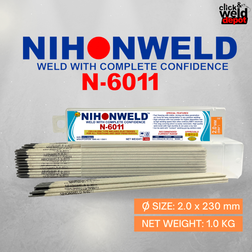 NIHONWELD N-6011 - 2.0mm (5/64") x 1 KG Packing | Shopee Philippines