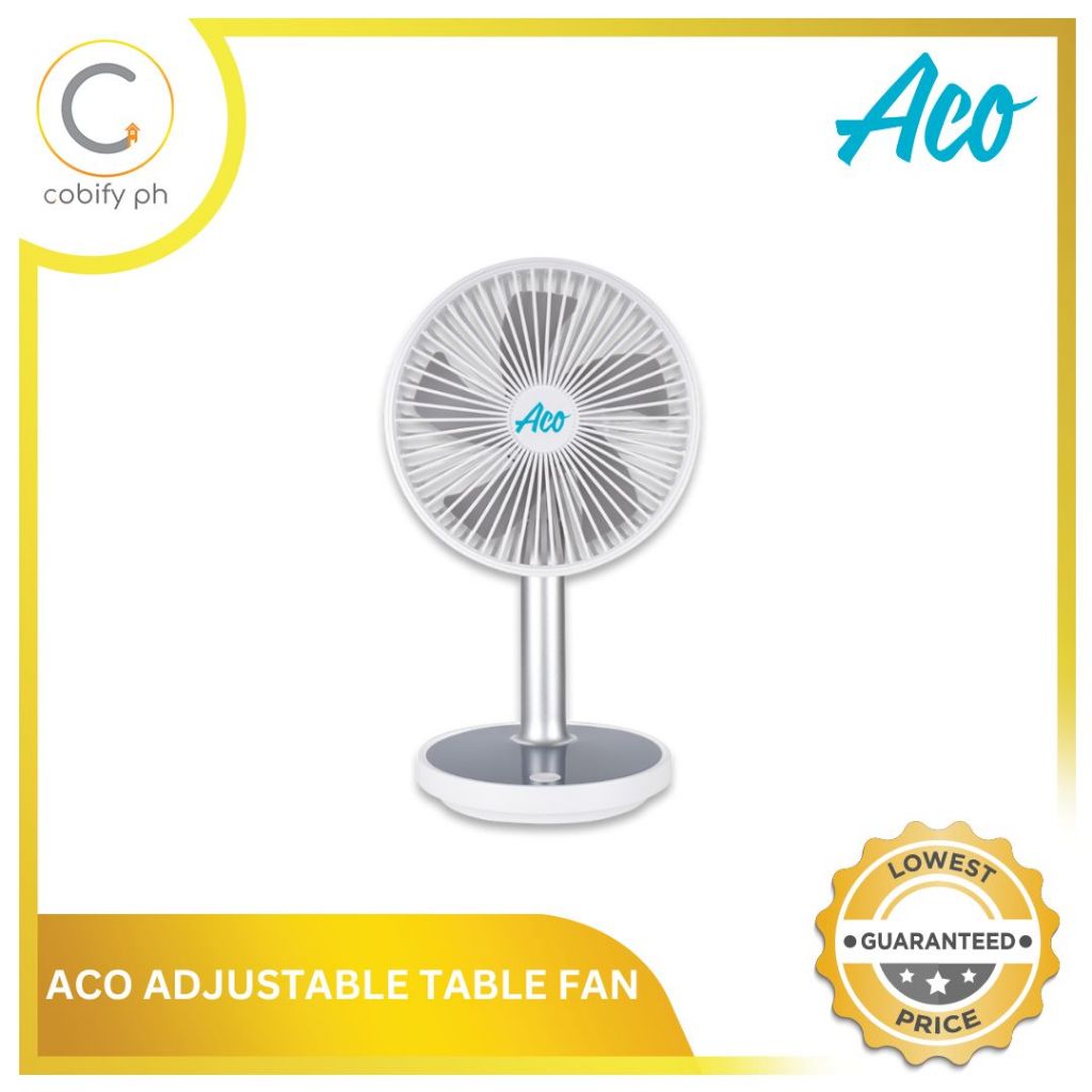 ACO Table Fan Adjustable with LED Light 2000mAh | Shopee Philippines