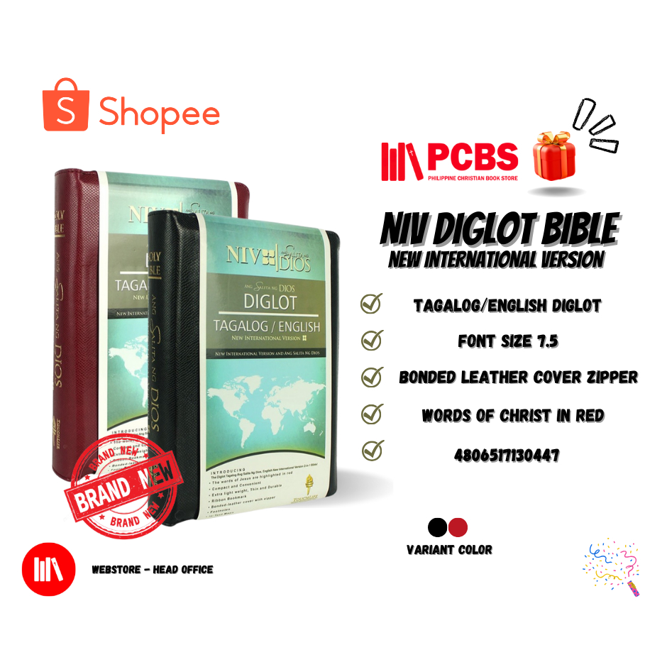 PCBS NIV Diglot Bible (ENGLISH/TAGALOG DIGLOT/WITH ZIPPER) NIV /Ang ...