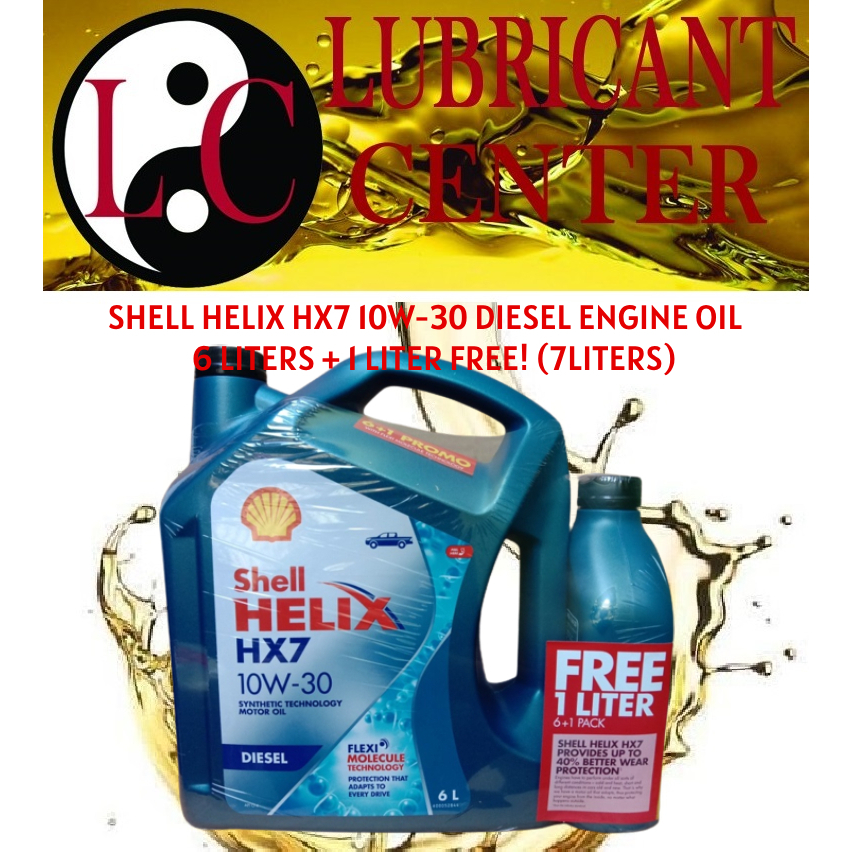 SHELL HELIX HX7 10W-30 DIESEL ENGINE OIL 6 LITERS + 1 LITER FREE ...