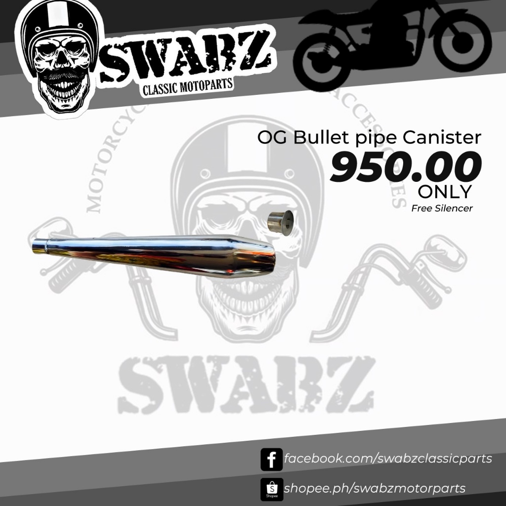 OG bulletpipe cannister with silencer | Shopee Philippines