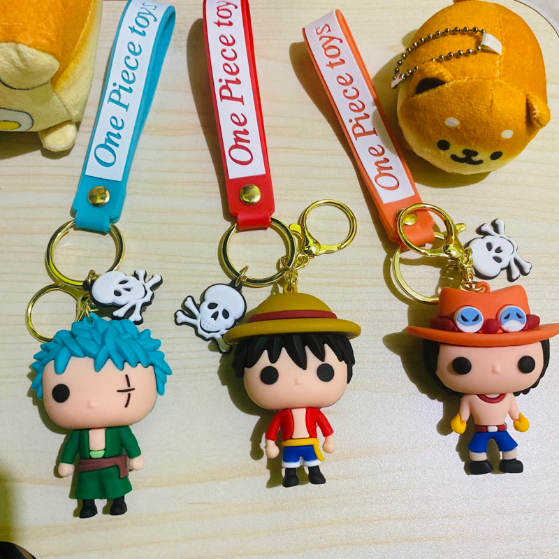 One Piece Luffy Zoro Ace 3D Rubber Keychain | Shopee Philippines