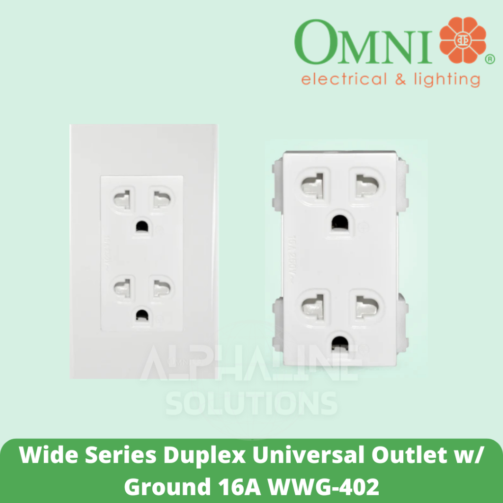 Omni Wide Series Duplex Universal Outlet w/ Ground WWG-402 16A | Shopee ...