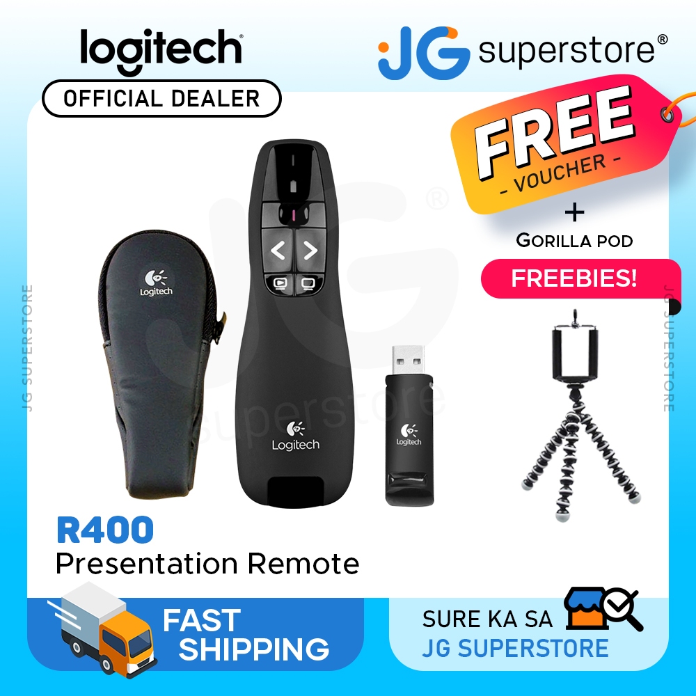 Logitech R400 Wireless Presentation Remote Clicker with Red Laser ...