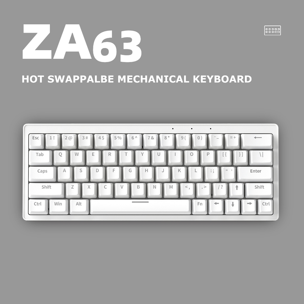 Zifriend ZA63 60% 63 Keys Mechanical Keyboard Hot Swappable RGB Backlit ...