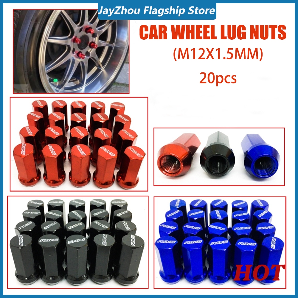 20 PCS STAINLESS STEEL CAR WHEEL LUG NUTS RAYS (M12X1.5MM) | Shopee ...