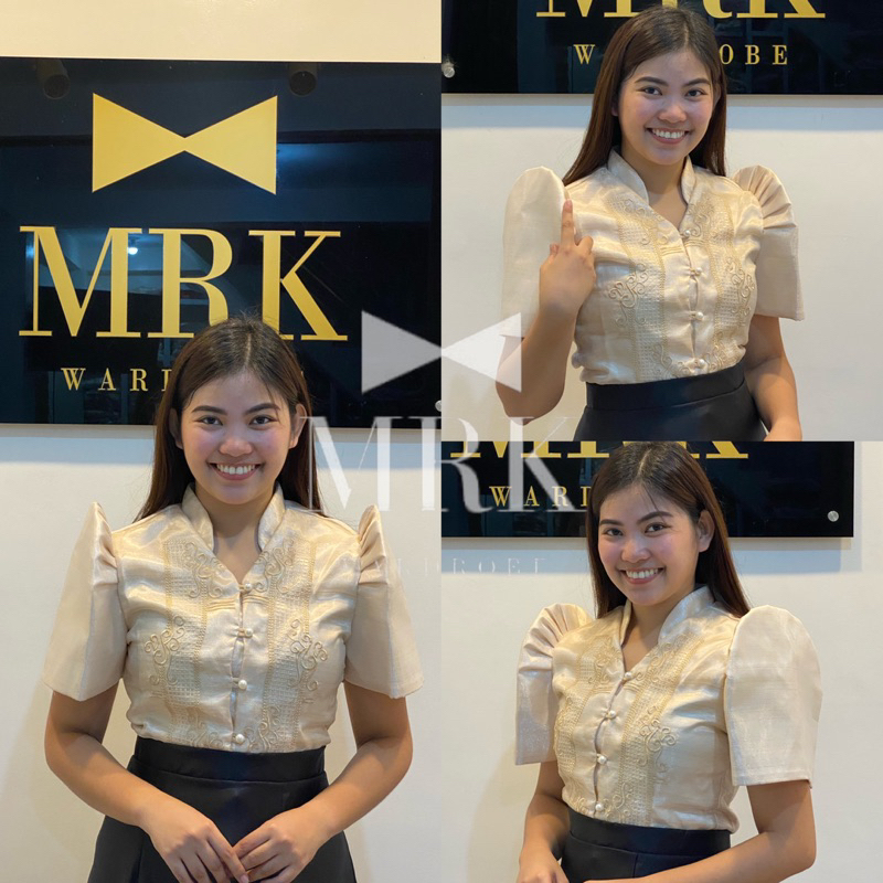 Marian Filipiniana Top/Ladies Barong - Full Button Down (Assorted Burda ...