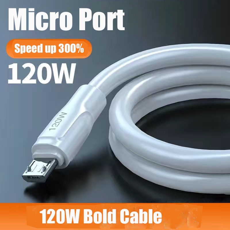 120W 6A Super Fast Charging Cable Quick Charge Micro USB Cable | Shopee ...