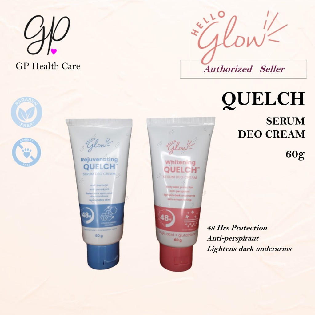 HELLO GLOW Quelch Serum Deo Cream 60g - Rejuvenating / Whitening - GP ...
