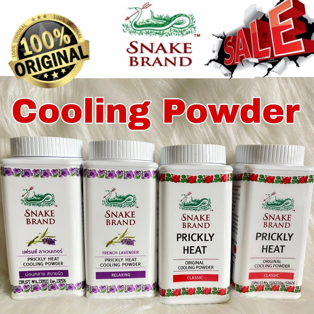 Snake Brand Prickly Heat Cooling Powder Relieve Heat Rash Body Itch ...