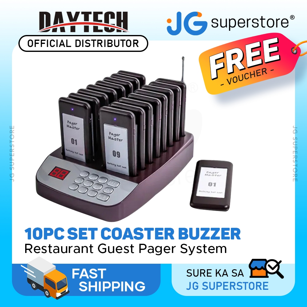 DAYTECH 10PC Coaster Buzzer Restaurant Guest Pager Calling System 300m ...
