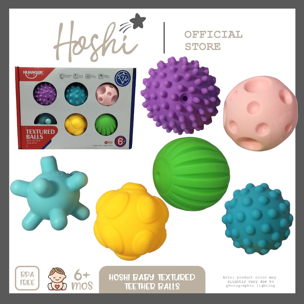 Hoshi Baby x Huanger 6pc Sensory Colored Textured Multi-Spheres ...