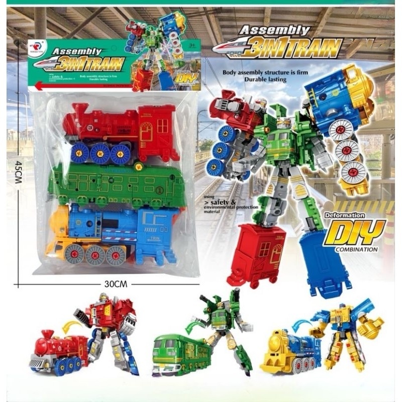 3 in 1 Deformations Series train Assemble and Disassemble Robot toys ...