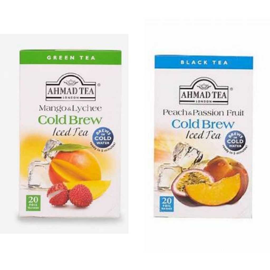 AHMAD TEA Iced Tea Cold Brew Peach & Passion Fruit/Mango & Lycheee ...