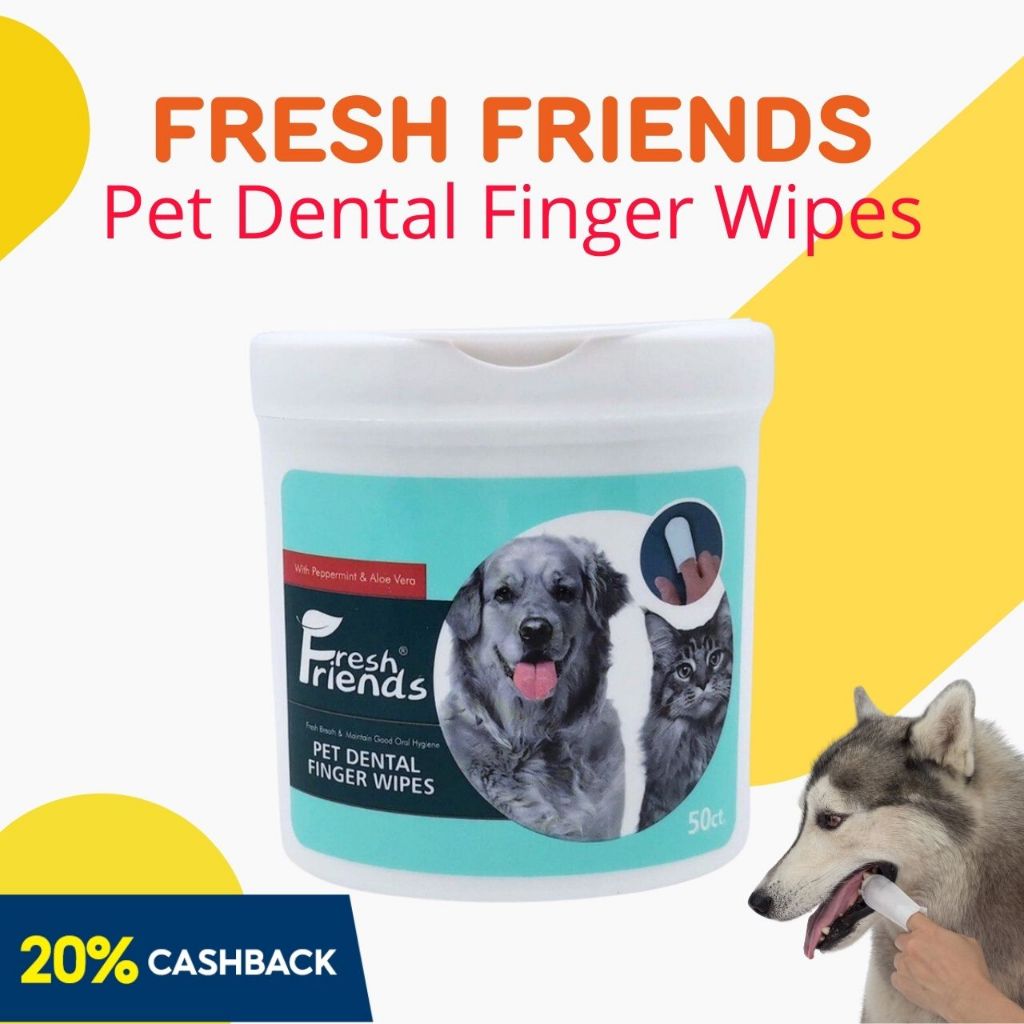 FRESH FRIENDS Pet Dental Finger Wipes for Dogs and Cats | Shopee ...