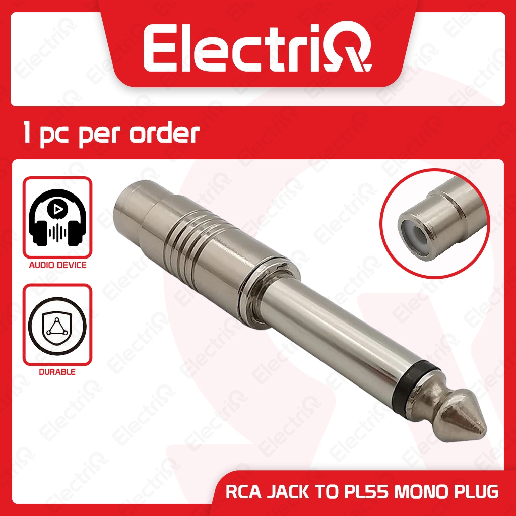 Electriq Silver RCA Jack To PL55 Mono Plug Adaptor Adapter | Shopee ...