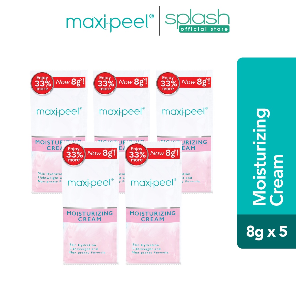 Maxi-Peel Moisturizing Face Cream Non-Greasy Moisturizer 8g Set of 5 | Shopee Philippines