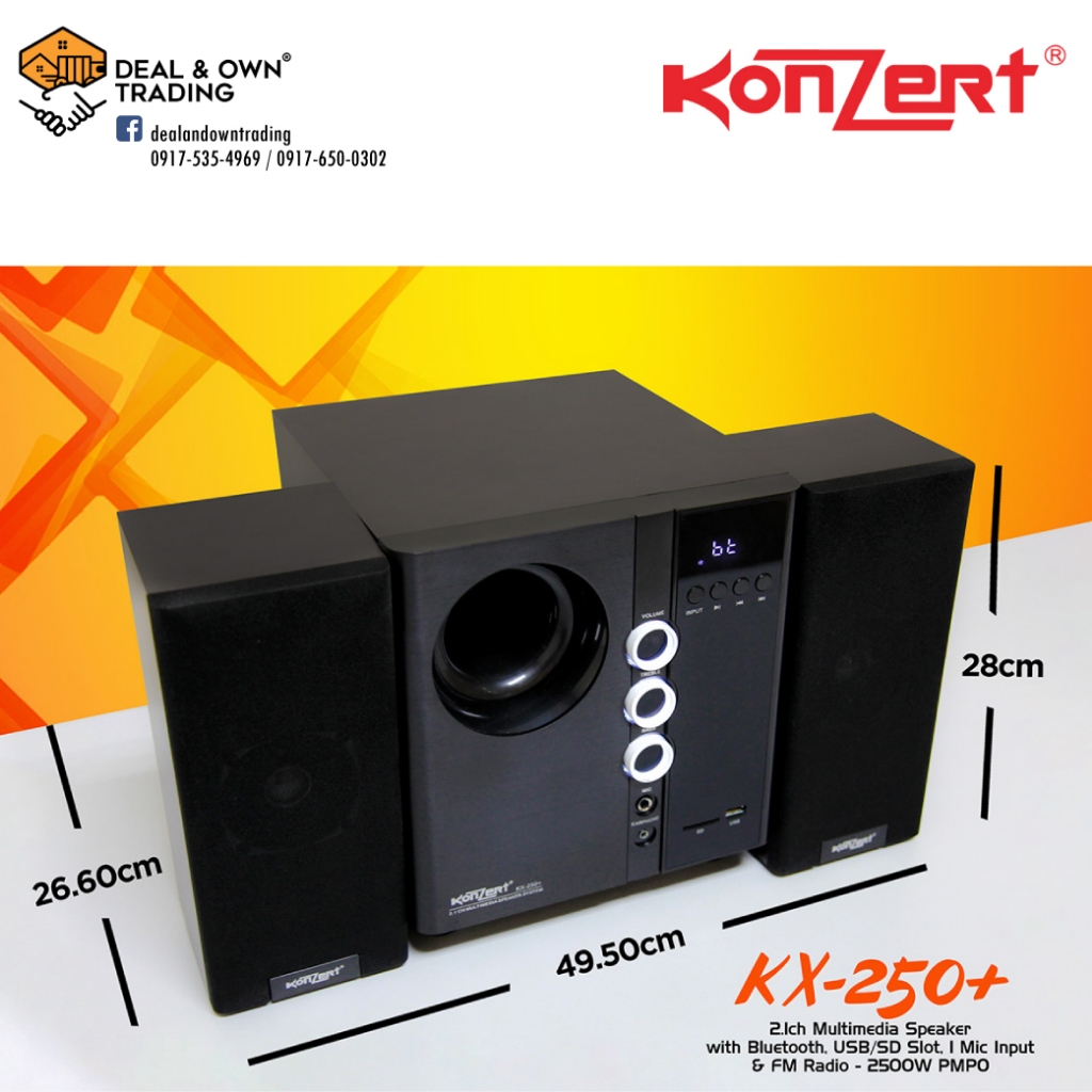 Konzert KX-250+ 2.1 Ch Multimedia Speaker System with 5.5 Inches ...