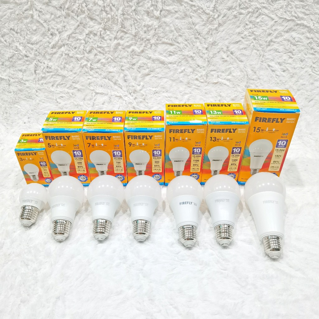 FIREFLY LED Energy Saving E27 Daylight White 6500K Light Bulb Lamp 3W ...