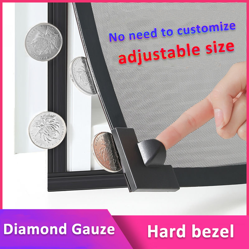 anti mosquito Magnetic screen window with frame Adjustable DIY Door ...