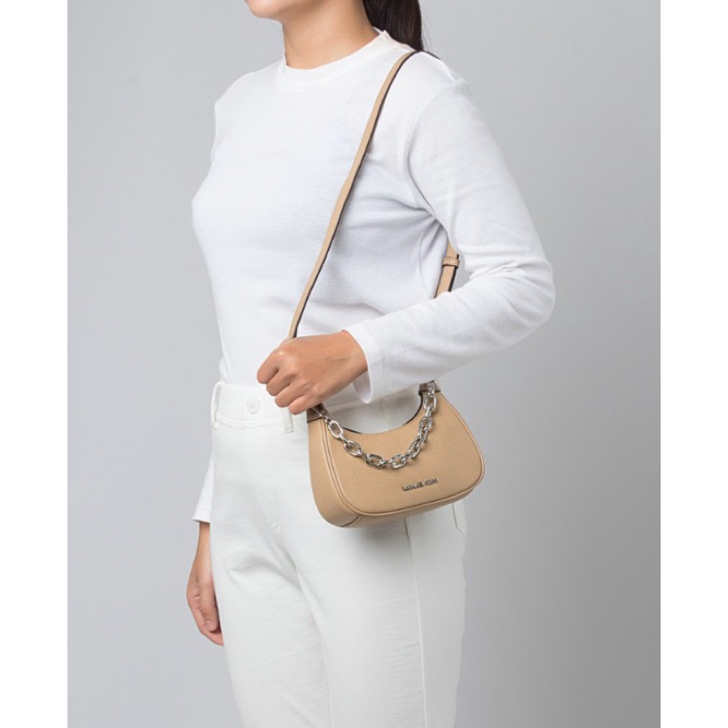 AUTHENTIC/ORIGINAL Michael Kors MK Cora Mini Zip Pouchette Camel ...