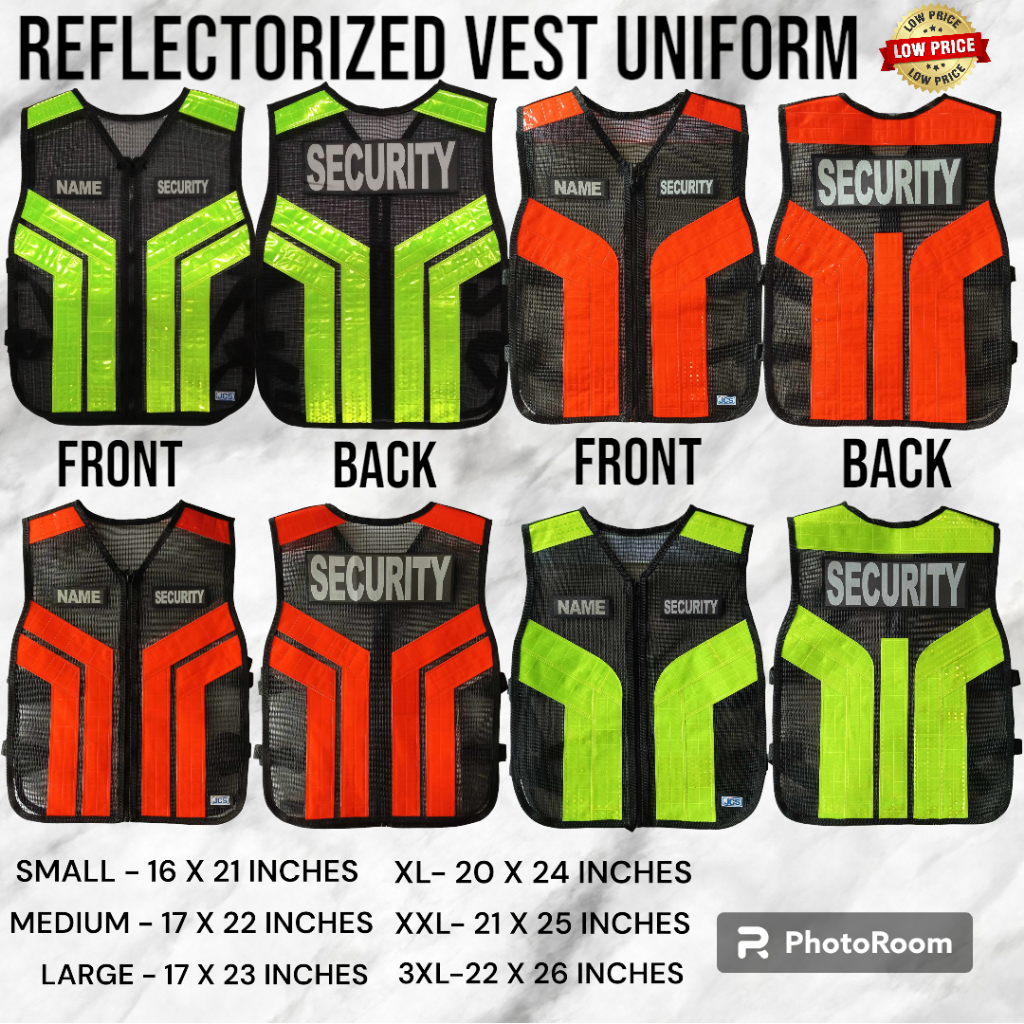Security guard reflectorized vest uniform | Shopee Philippines