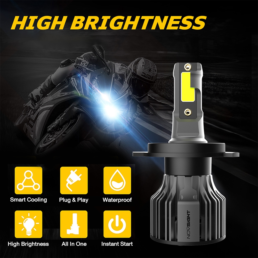 Novsight N39 70W 10000LM Super Bright H4 LED Motorcycle Lamp 6500K ...