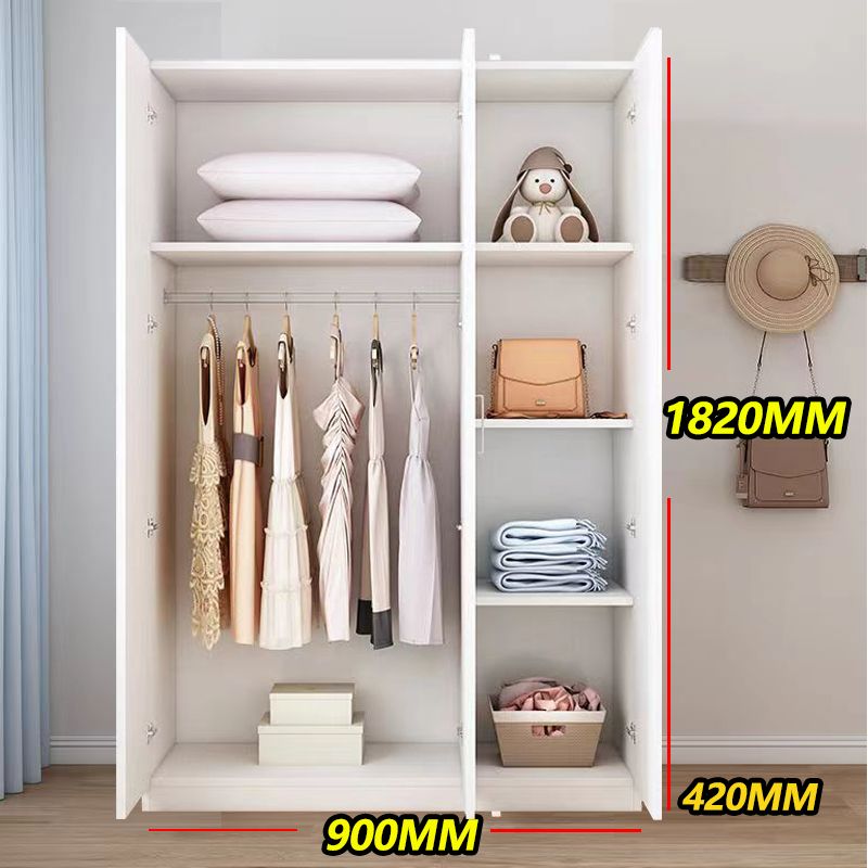 IKAE Wood Wardrobe Cabinet Plastic Wardrobe Storage Clothes Wooden ...