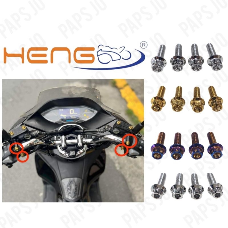 HENG MASTER HANDLE BAR BOLT SET ADV, PCX 150/160, NMAX, RAIDER150 4PCS ...