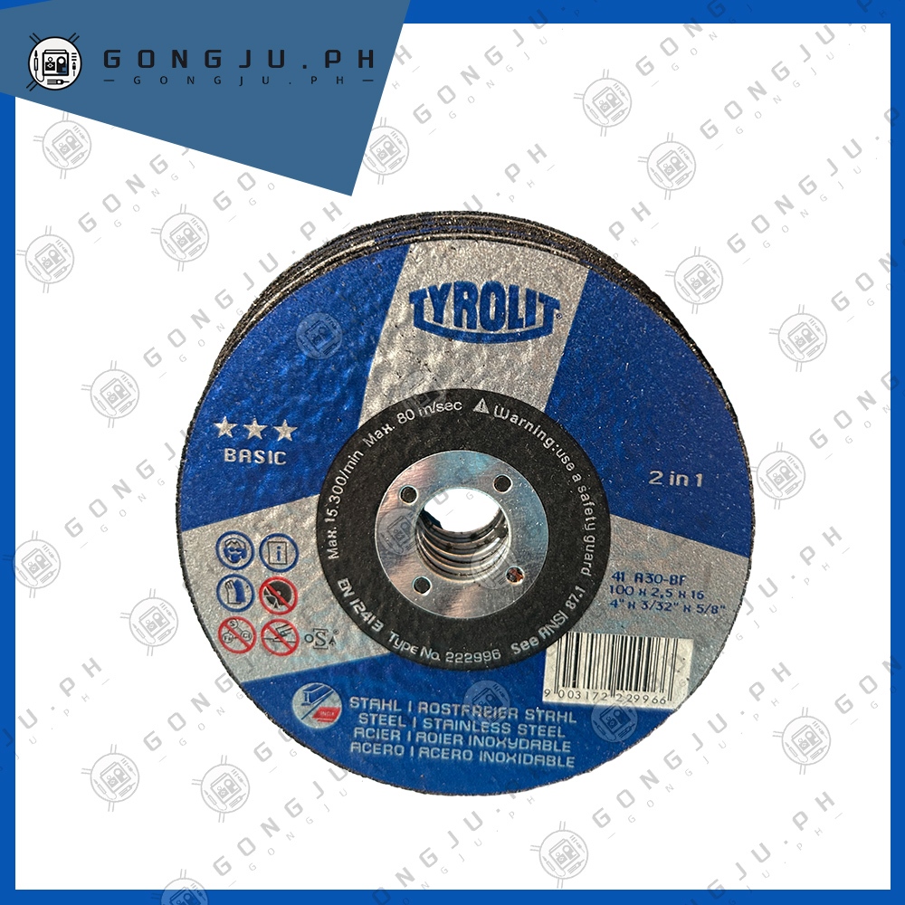 TYROLIT 4" Cutting Disc 100x2.5x16- Steel (30pcs 1box) | Shopee Philippines