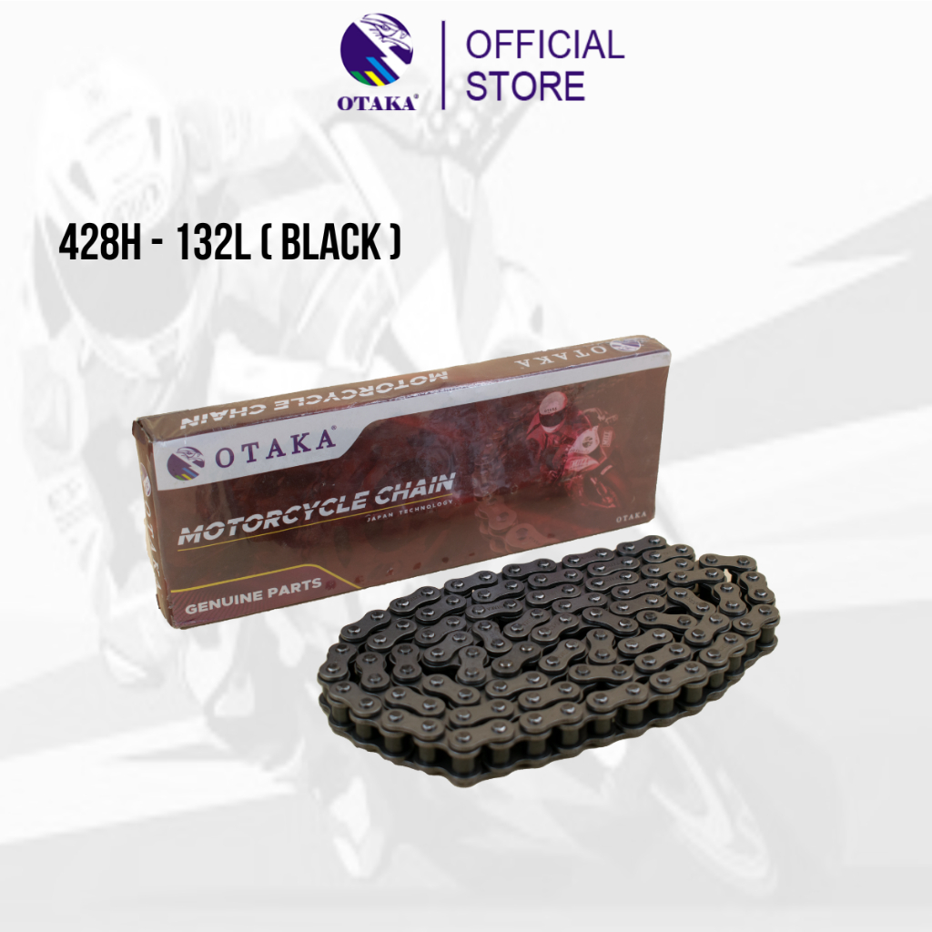 OTAKA Chains 428 428H-110L/120L/130L/132L Super Heavy Duty Plates Black ...