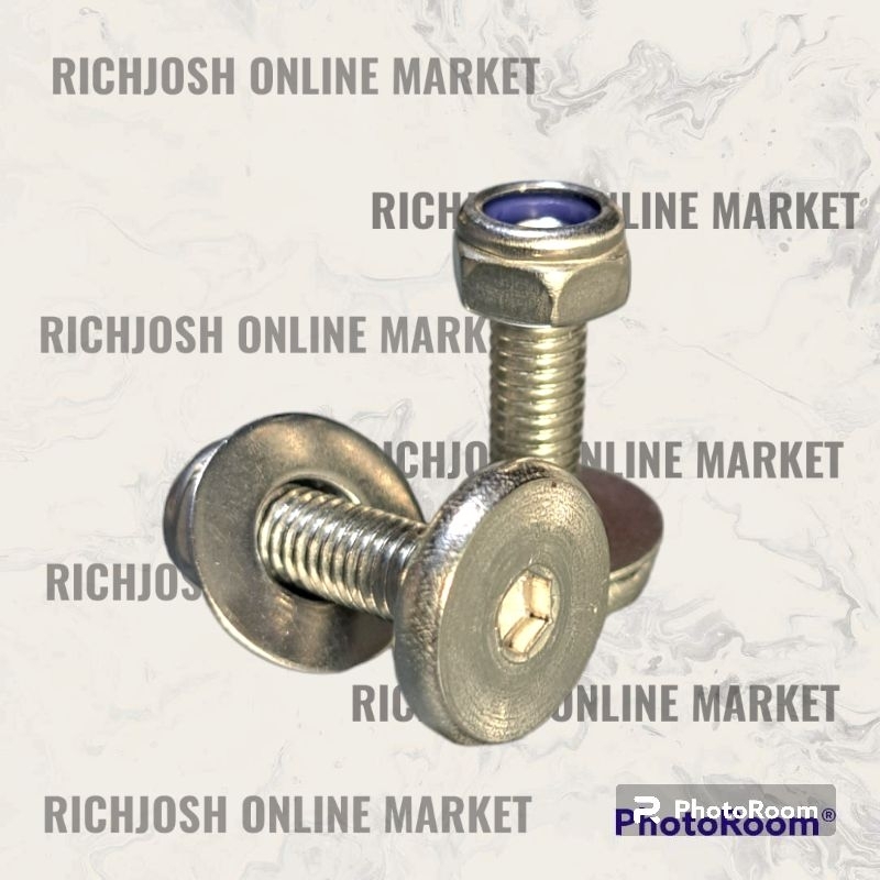 2pcs STAINLESS MOTORCYCLE PLATE BOLT with LOCK NUT / PLAKA BOLT ...