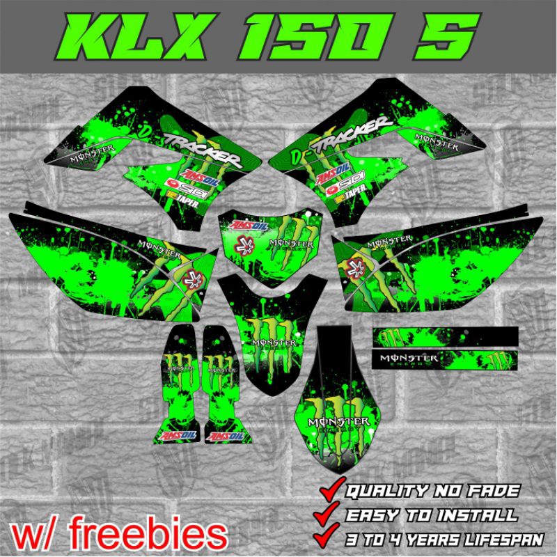 Kawasaki klx 150s decals sticker, laminated | Shopee Philippines
