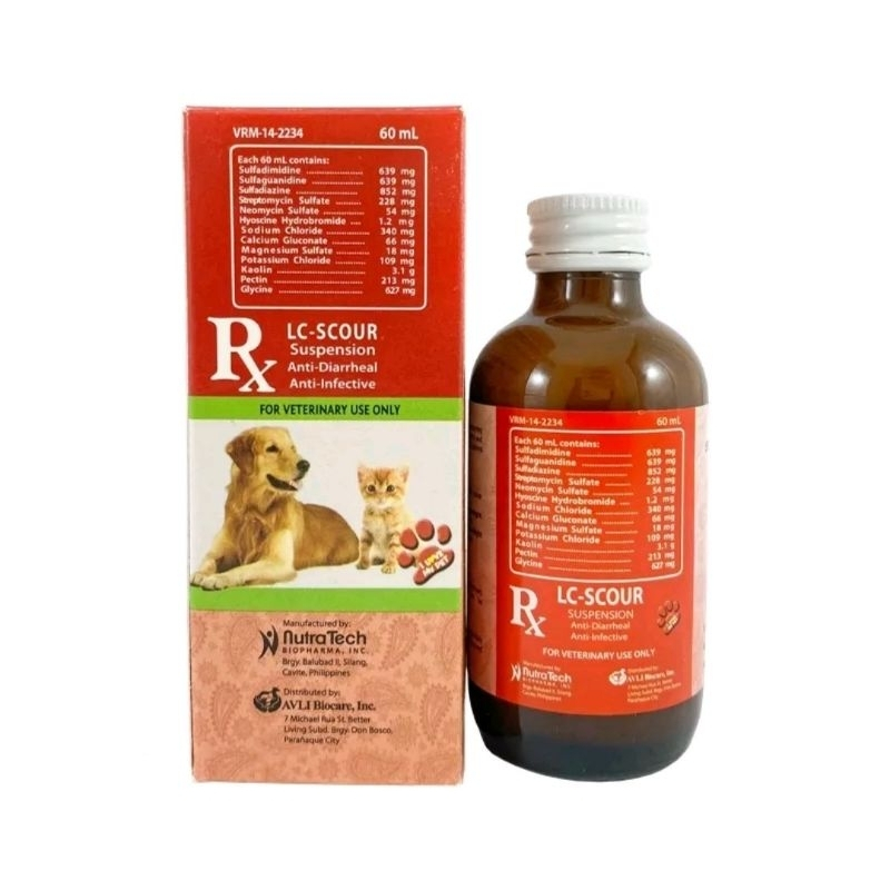 60ML LC-SCOUR Anti- Diarrheal Anti- Infective for Dogs, Cats, Guinea ...