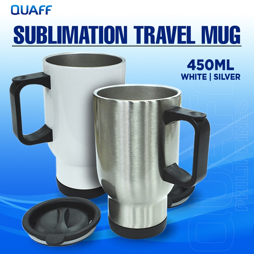 Sublimation Coated Travel Mug 450ML Cars Mug White / Silver | Shopee ...