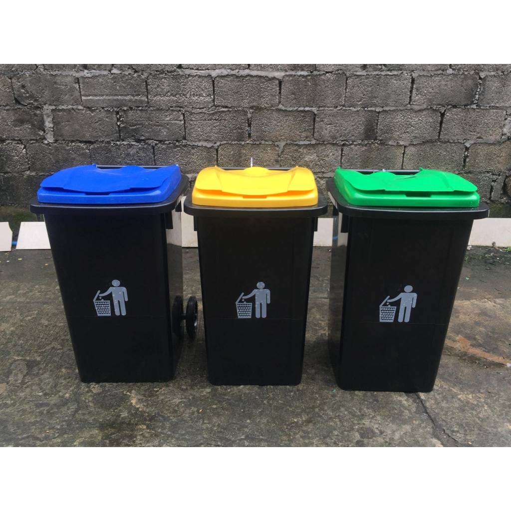 100L Nikko Trash Bin Trash Can with Wheels 100L Basurahan Garbage Bin ...