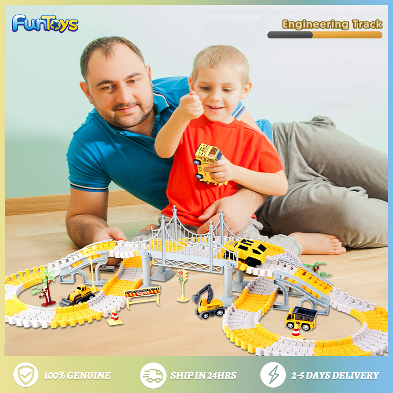 FunToy DIY Rail Car Toy Assembled Railway Track Boy Electricity Track ...