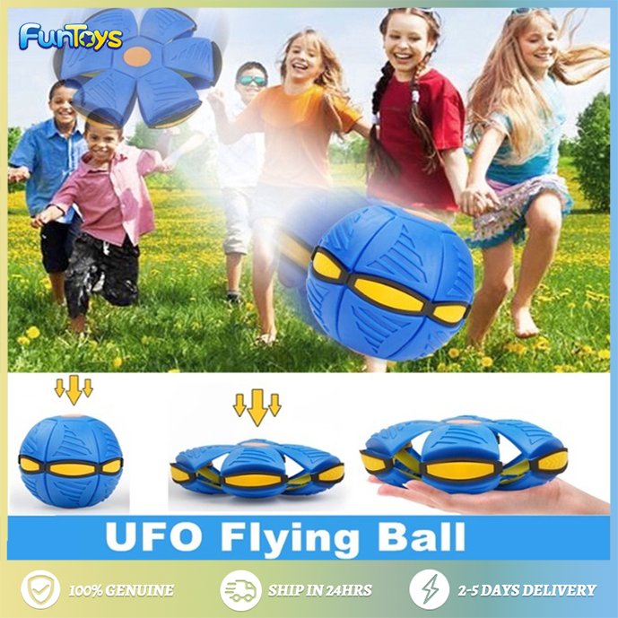 FunToy Magic Flying Saucer Ball UFO Flat Throw Disc Ball with LED Light ...